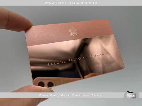 Rose Gold Metal Business Cards – Matte, Brushed & Mirror Custom Cards ...